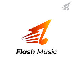 Flash music logo Royalty Free Vector Image - VectorStock