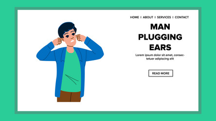 Person plugging ears kid Royalty Free Vector Image