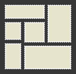 Scallop postcard border rectangle template Vector Image