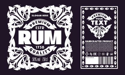 Template label for rum Royalty Free Vector Image