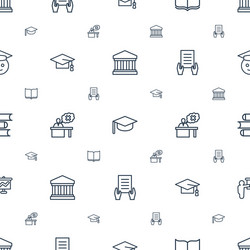 University icons pattern seamless white background