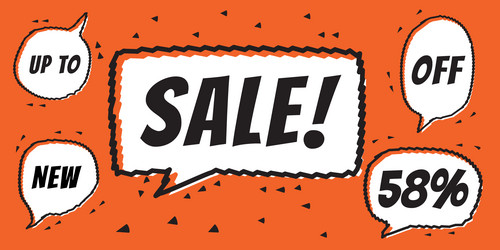 55 sale discount line comic sketch template design