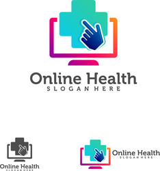 Health computer logo designs concept Royalty Free Vector