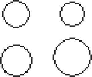 Pixel circles set 9 round template Royalty Free Vector Image