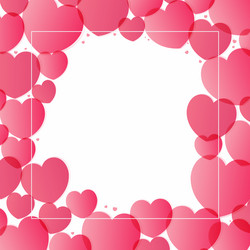 Red pink hearts valentines day border background Vector Image