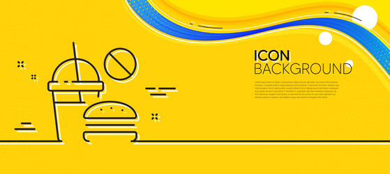 Stop fast food line icon hamburger with soda Vector Image