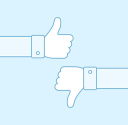 Real vs. Fake Thumbs Up Down Icons Royalty Free Vector Image