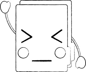 Angry file folder kawaii icon image Royalty Free Vector