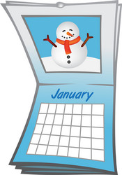 Cartoon january calendar Royalty Free Vector Image