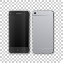 Front and back view of phone Royalty Free Vector Image