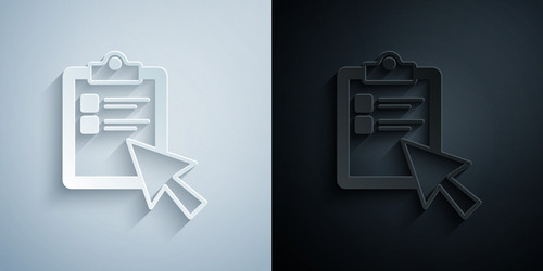 Paper cut online quiz test survey or checklist Vector Image