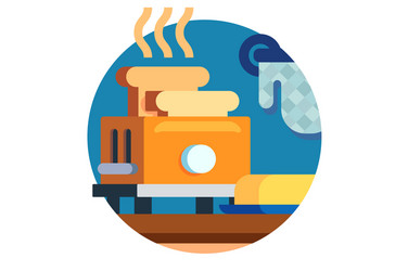 Cartoon home kitchen toaster Royalty Free Vector Image