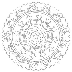 Coloring simple sun mandala Royalty Free Vector Image