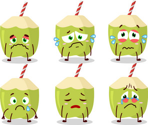 Crying green smoothie mascot cartoon Royalty Free Vector