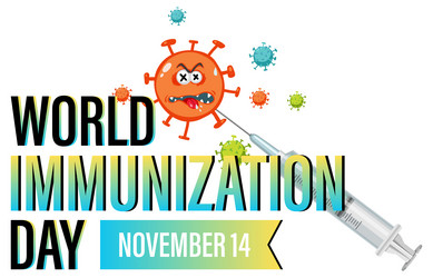 World immunization day logo design Royalty Free Vector Image