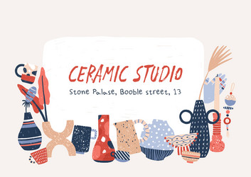 Pottery studio infographics Royalty Free Vector Image