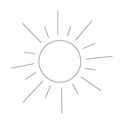 Doodle cartoon sun line art Royalty Free Vector Image