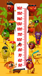 Kids height chart wall metter with funny cartoon Vector Image