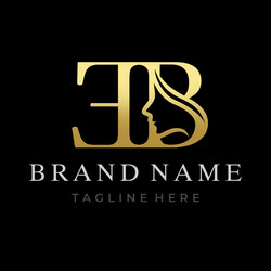 Letter kb beauty face initial logo design Vector Image