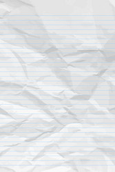 White lean crumpled notebook paper with lines Vector Image