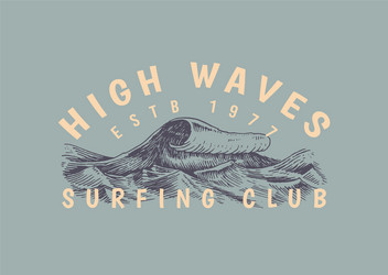 Atlantic tidal waves vintage old engraved hand Vector Image