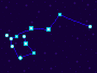 Lacerta constellation in pixel art style 8-bit Vector Image
