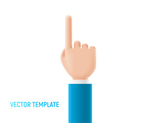 Cartoon hand shows sign one Royalty Free Vector Image