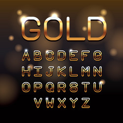 Gold vip letters alphabet Royalty Free Vector Image