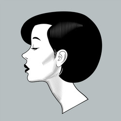 Half face portrait beauty woman with closed eyes Vector Image