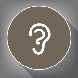 Human anatomy ear sign white icon Royalty Free Vector Image