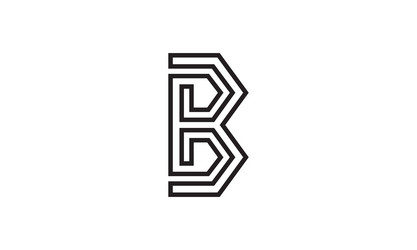 Modern letter b elegant line art abstract logo Vector Image