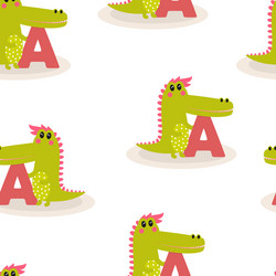 Cute animal alphabet with crocodile Royalty Free Vector