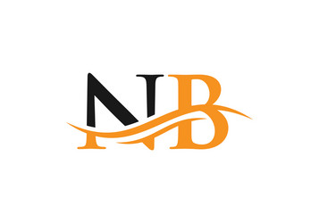 Initial linked letter nb logo design modern Vector Image