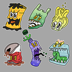 Monster Trash Character Vector Images (40)