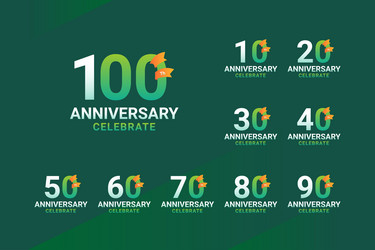 Anniversary set number ribbon design Royalty Free Vector