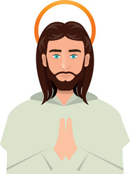Jesus christ man cartoon Royalty Free Vector Image