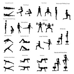 Legs workout exercise outline Royalty Free Vector Image