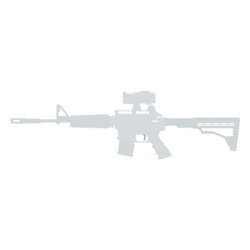 Submachine gun weapon charger barrel butt striped Vector Image