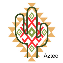 Cactus aztec pattern graphic printable Royalty Free Vector