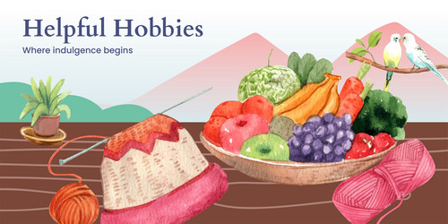 Blog header template with self care hobbie Vector Image