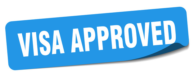 Visa approved sticker visa approved label Vector Image