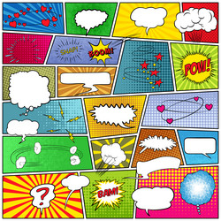 Comic book bubbles layout Royalty Free Vector Image