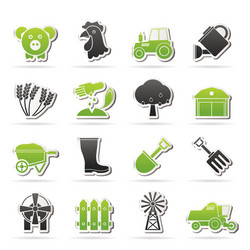 Agriculture and farming icons Royalty Free Vector Image