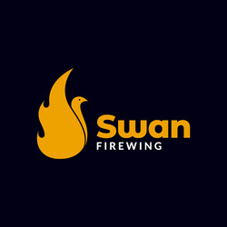 Animal swan fire flame modern logo Royalty Free Vector Image