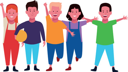 Kids friends cartoon Royalty Free Vector Image