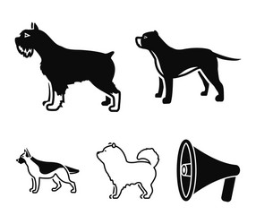 Pit bull german shepherd chow schnauzer Royalty Free Vector