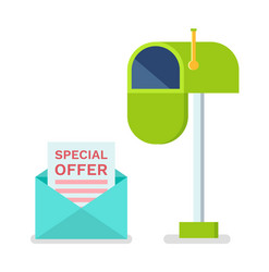 Open mailbox isolated icon letter box Royalty Free Vector