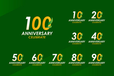 Anniversary set number ribbon design Royalty Free Vector