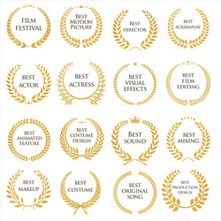 3d realistic gold laurel wreath winner award Vector Image