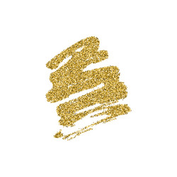 Gold glitter alphabet numbers 7 with shadow Vector Image